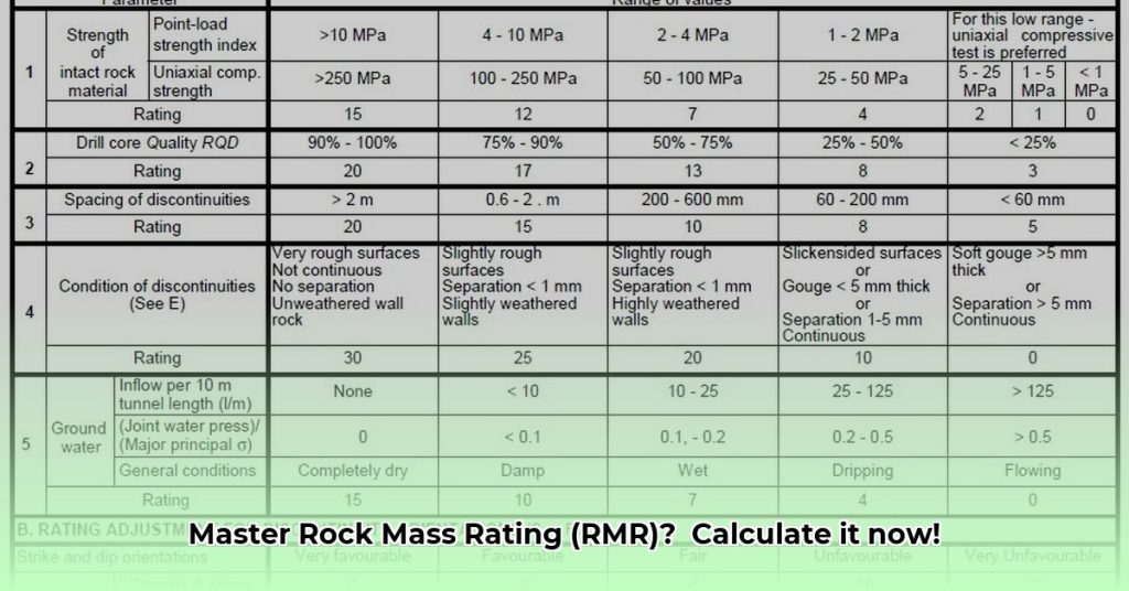 Rock Mass Rating Rmr Calculator A Comprehensive Guide With Tables